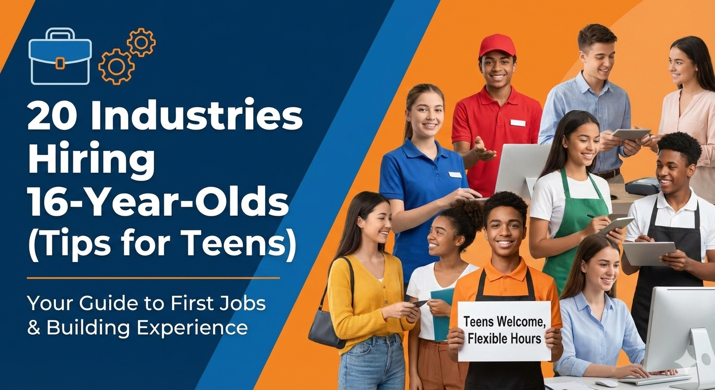 20 Industries Hiring 16-Year-Olds (Tips for Teens in 2026) - Jobqoo.com